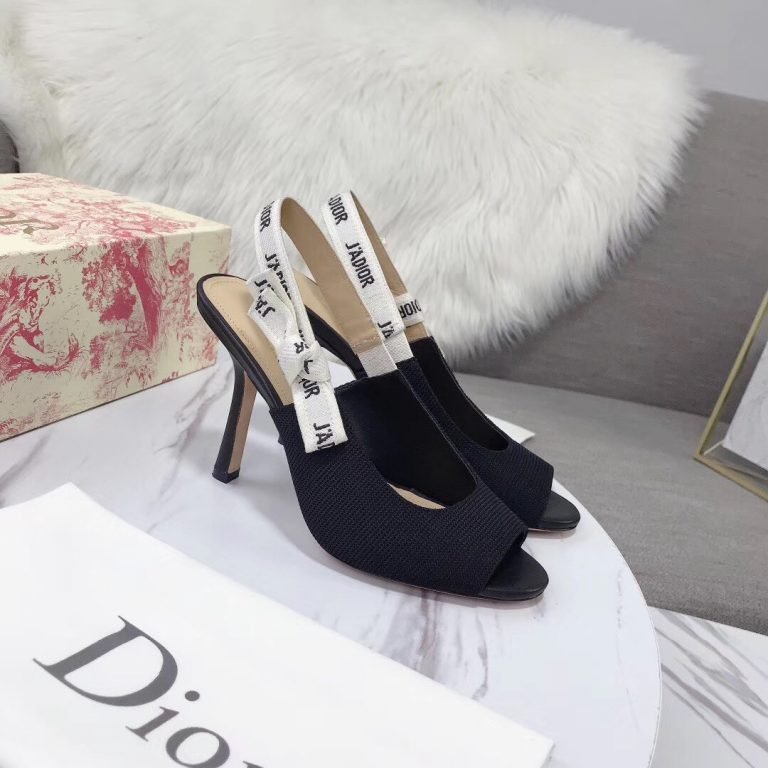 Dior J'Adior Heeled Sandals In Black Technical Fabric - Luxury Designer ...