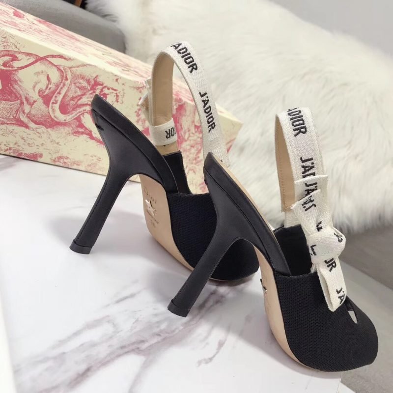 Dior J'Adior Heeled Sandals In Black Technical Fabric - Luxury Designer ...