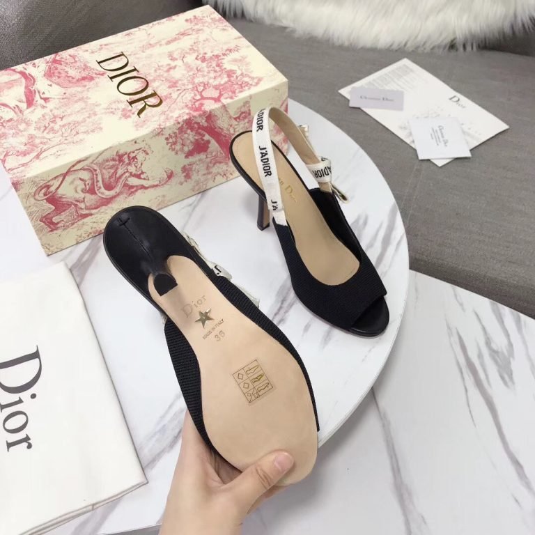 Dior J'Adior Heeled Sandals In Black Technical Fabric - Luxury Designer ...