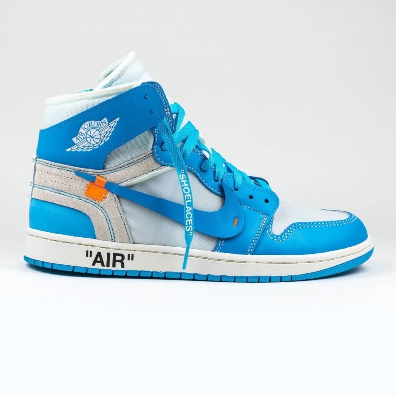 NIKE X OFF-WHITE AIR JORDAN 1 UNC UNIVERSITY BLUE - Luxury Designer Brands
